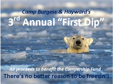 Join us for our Annual First Dip! - Camp Burgess & Hayward