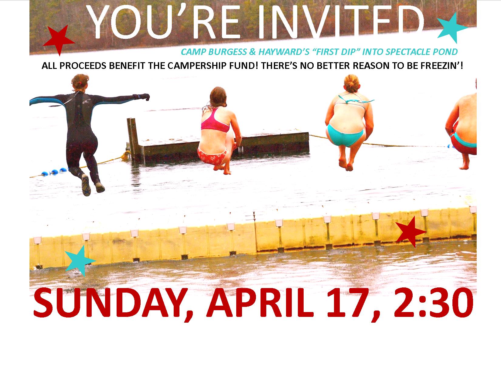 First Dip Banner - Camp Burgess & Hayward